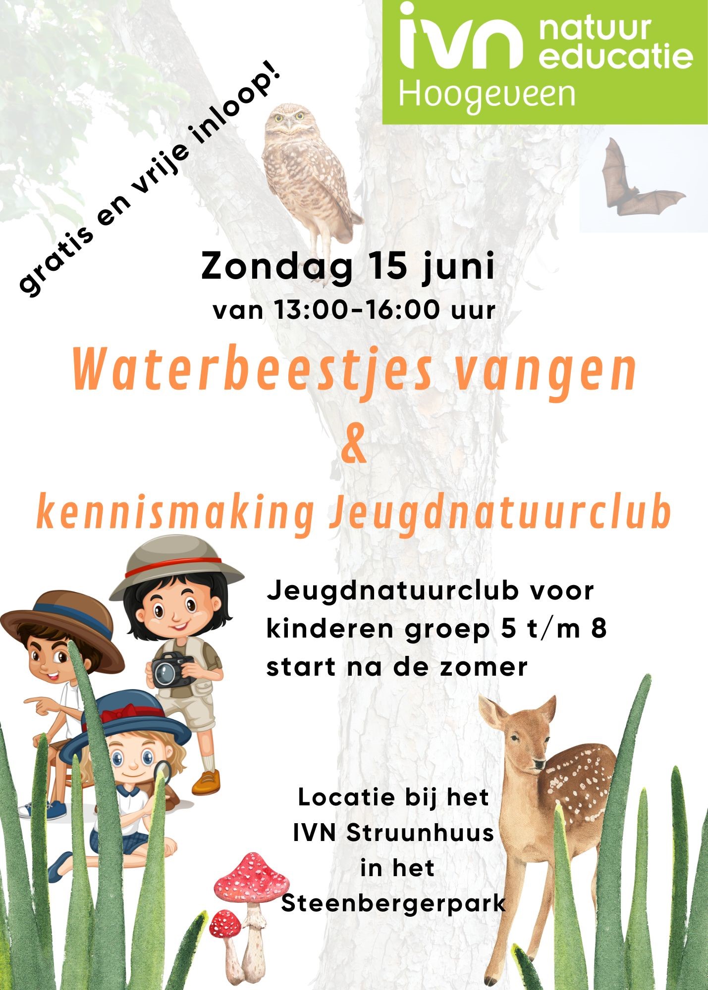 Waterbeestjes vangen & kennismaking Jeugdnatuurclub - IVN