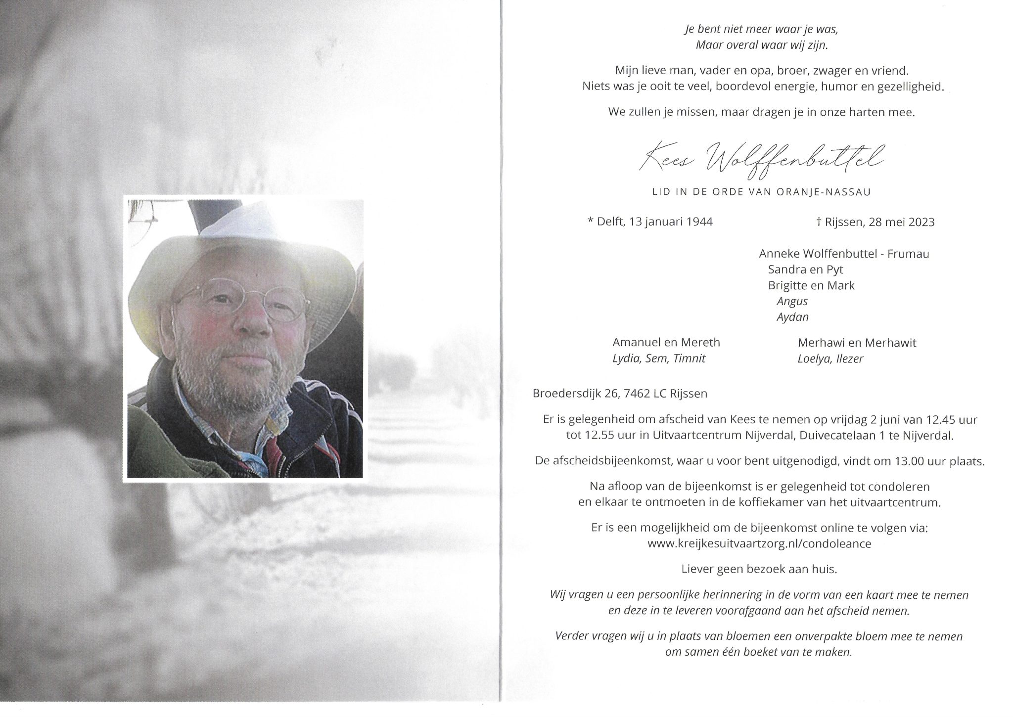 Overlijden bestuurslid Kees Wollfenbuttel - Rijssen Enter